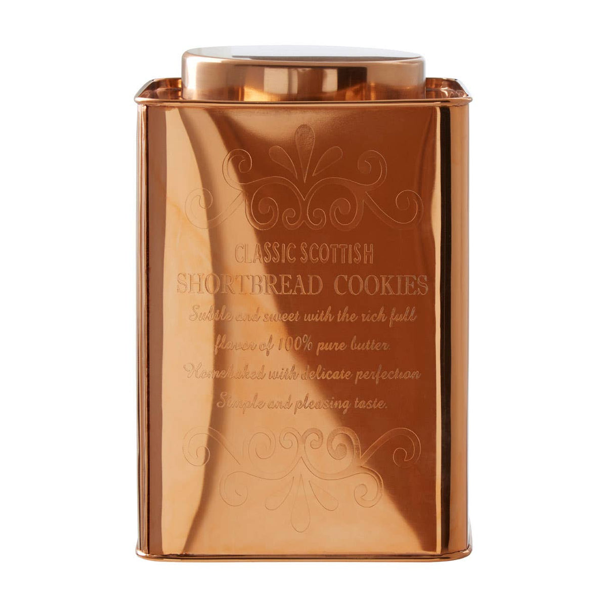 Clanbay Chai Square Copper Finish Cookies Canister – ideas4lighting