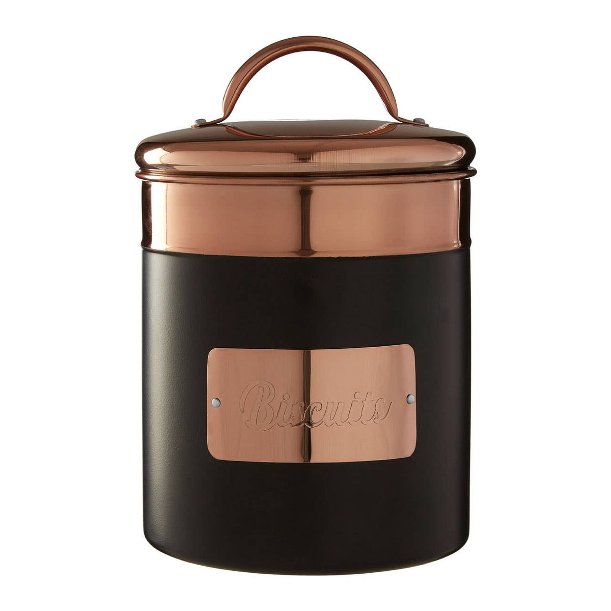 Clanbay Prescott Charcoal And Copper Biscuit Canister – ideas4lighting