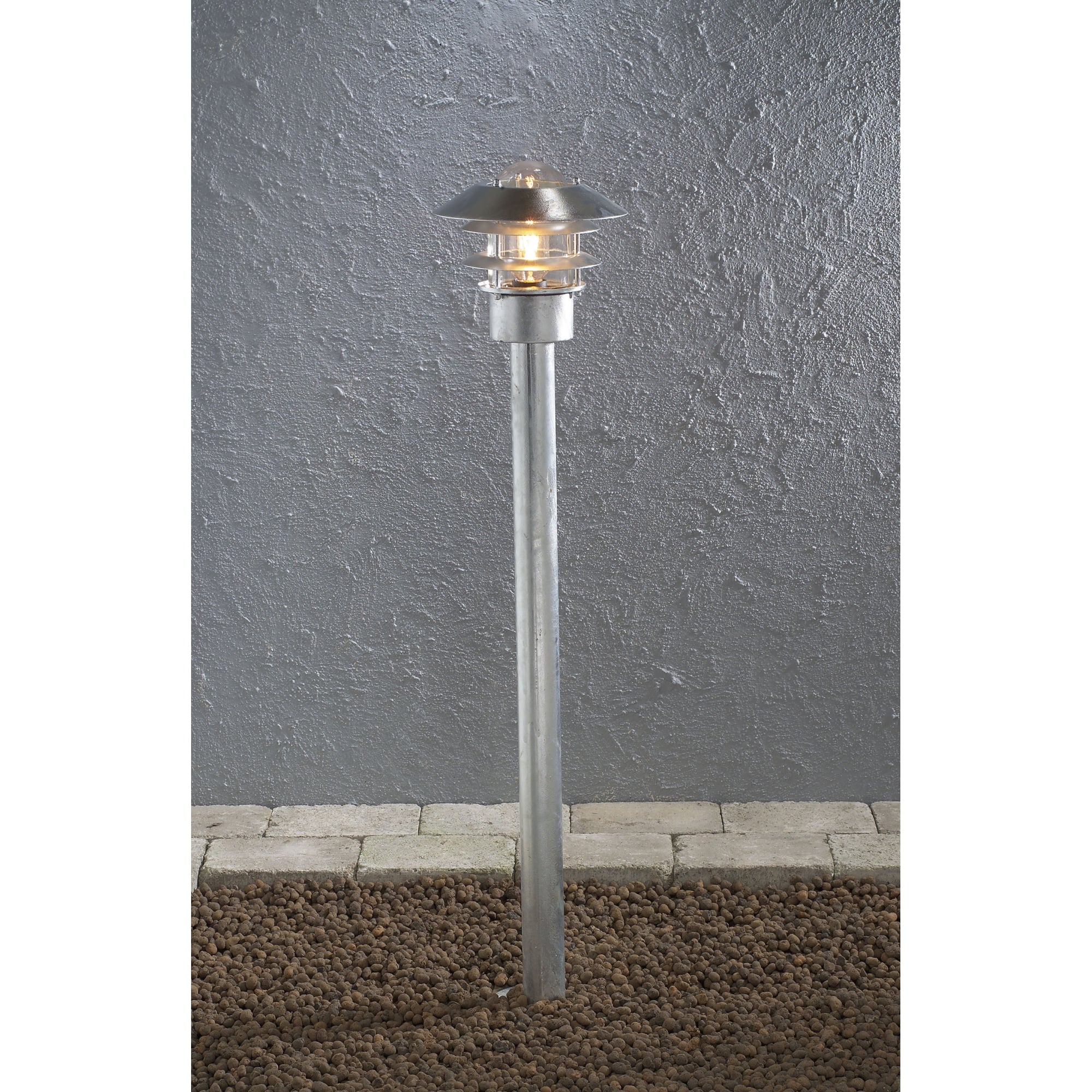 ideas4lighting Modena Galvanised Garden Pathway Lamp Post by Konstsmide