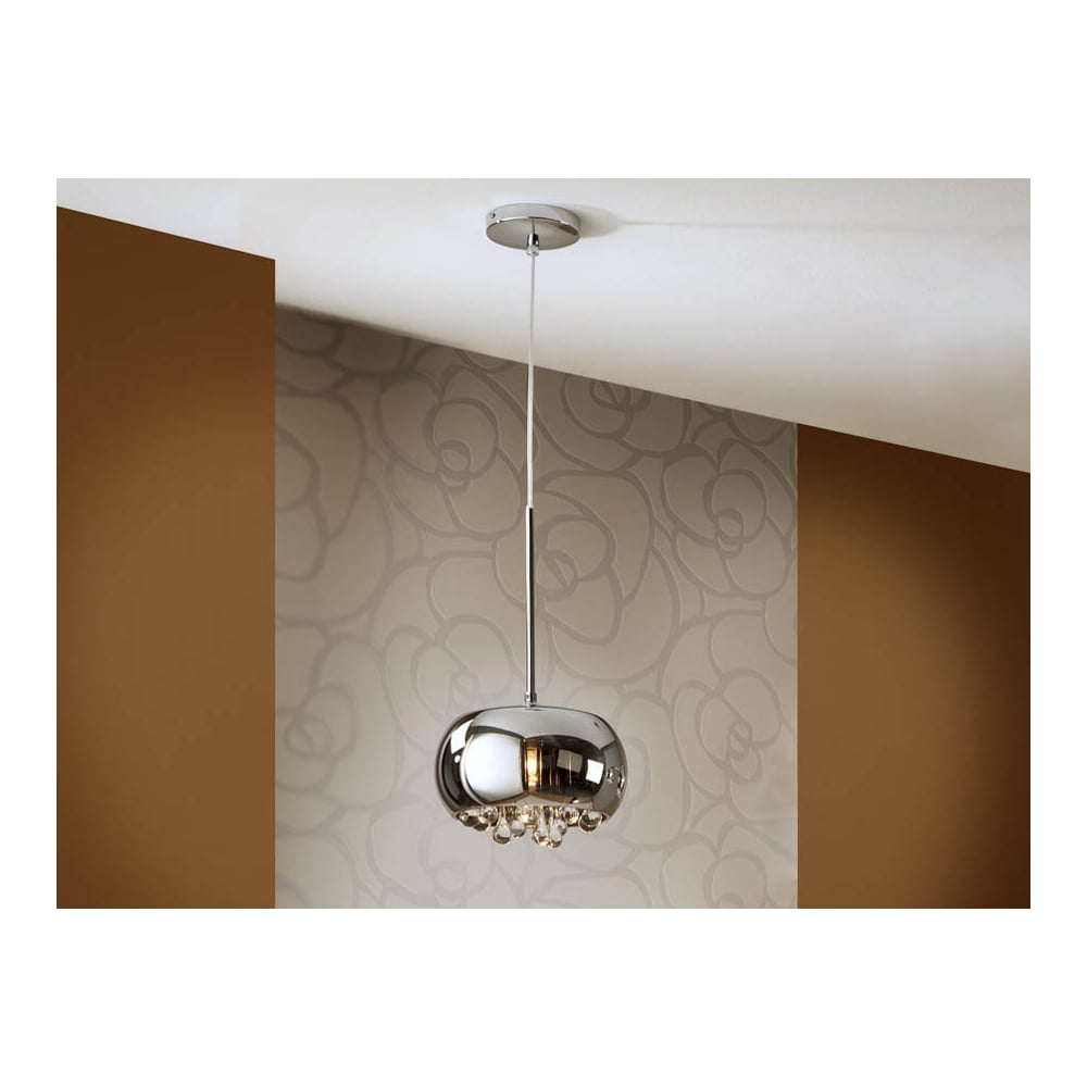 ideas4lighting Argos Chrome Oval Dome Ceiling Light Pendant by Schuller