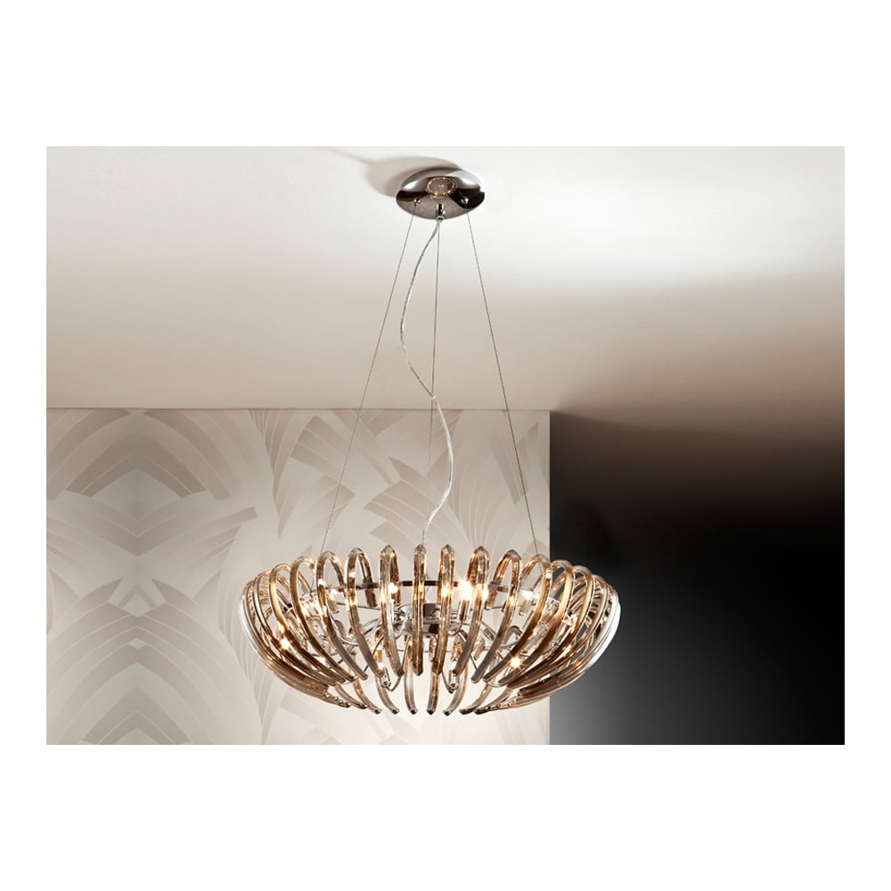 ideas4lighting Modern Champagne Open Oval Ceiling Pendant 12 Light by ...