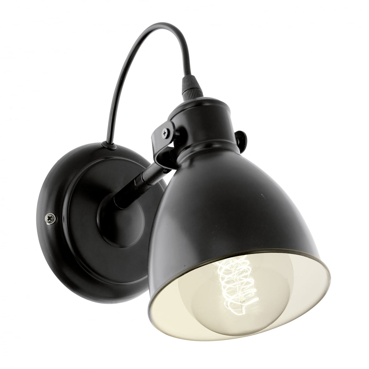 ideas4lighting Priddy Small Black Wall Reading Lamp by Eglo