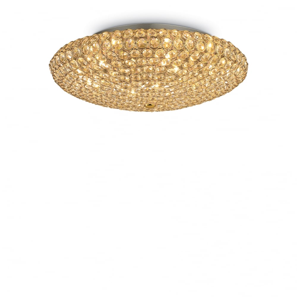 ideas4lighting King Gold 9 Bulb Ceiling Light by Ideal Lux