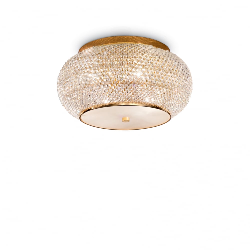 ideas4lighting Pasha 6 Bulb Surface Spotlight Gold by Ideal Lux