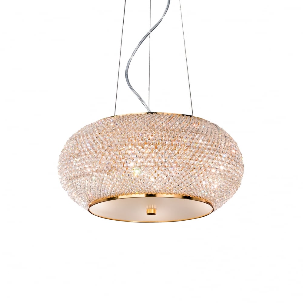 ideas4lighting Pasha 6 Bulb Pendant Light Gold by Ideal Lux