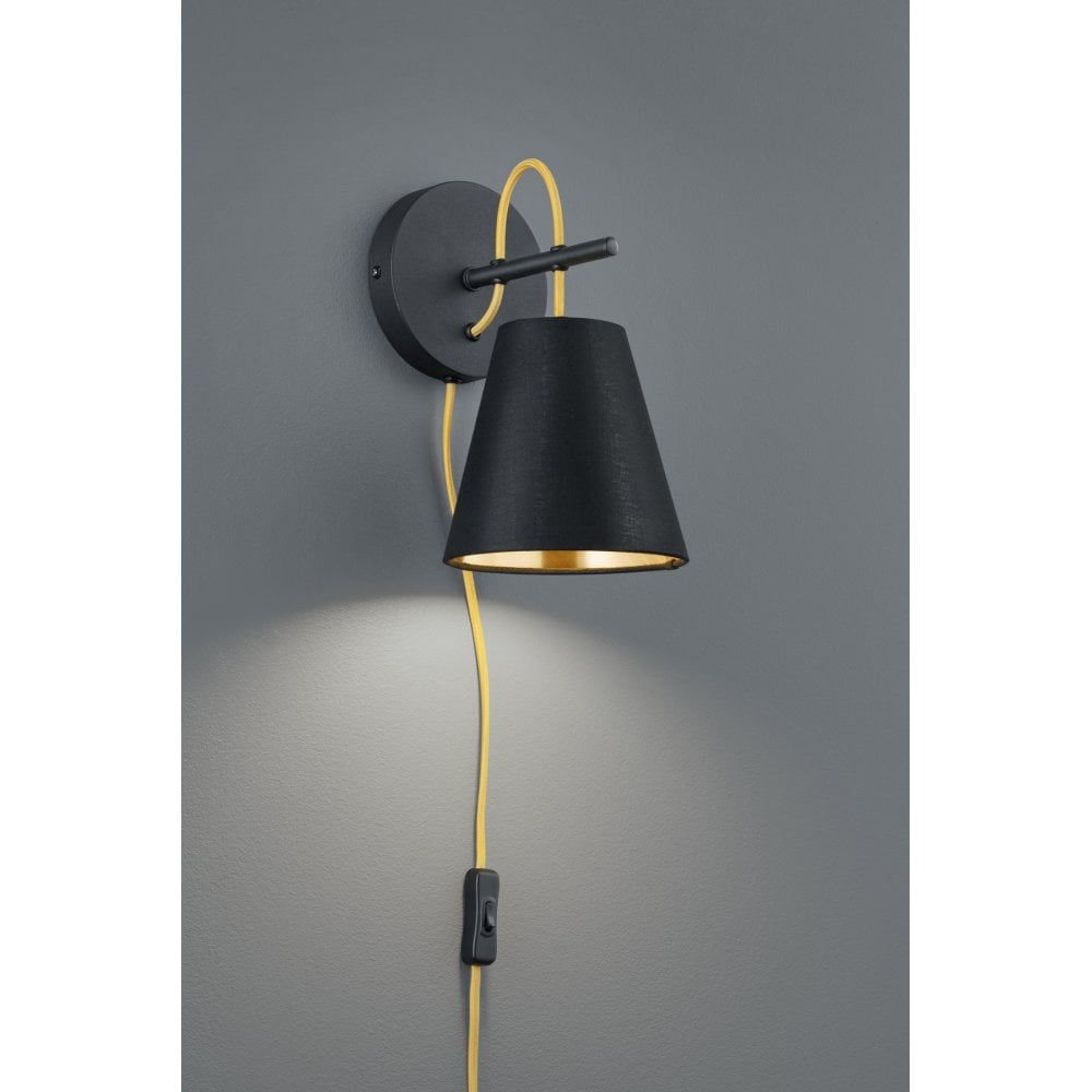 ideas4lighting Andreus Modern Black Matt Metal Wall Lamp by Trio Lighting