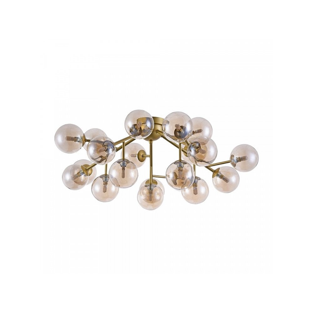 ideas4lighting Dallas Modern Gold Flush Glass Bobble Ceiling Light by ...