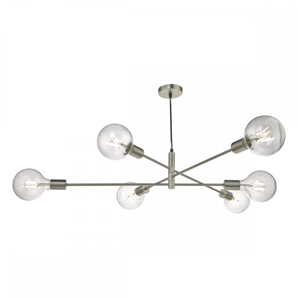 ideas4lighting Alana Rustic 6 Bulb Vintage Ceiling Pendant Light Satin ...
