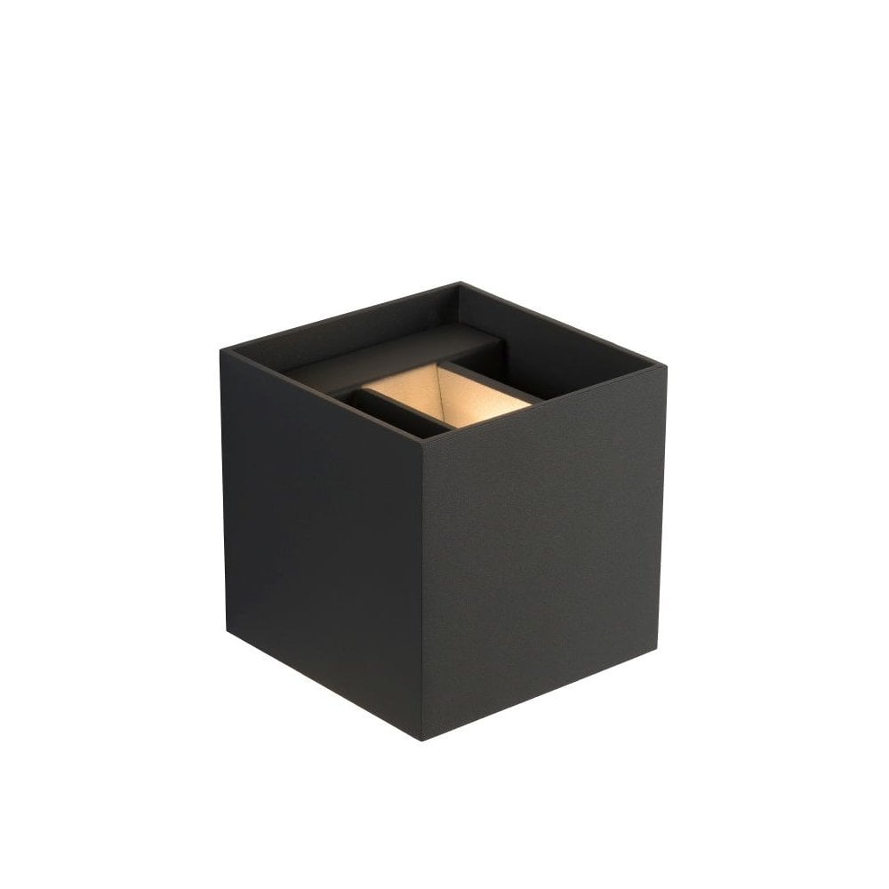 ideas4lighting Xio Modern Square Aluminum Grey Wall Light by Lucide