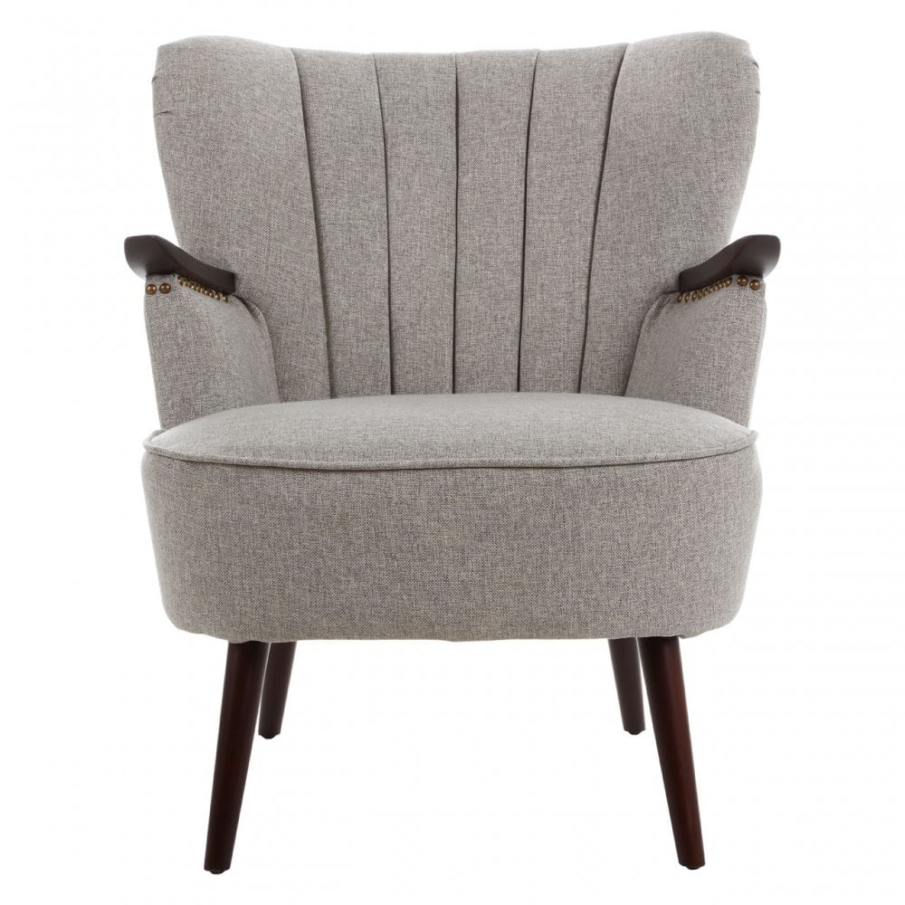 Clanbay Townhouse Taupe Fabric Armchair, Wood, Grey – ideas4lighting