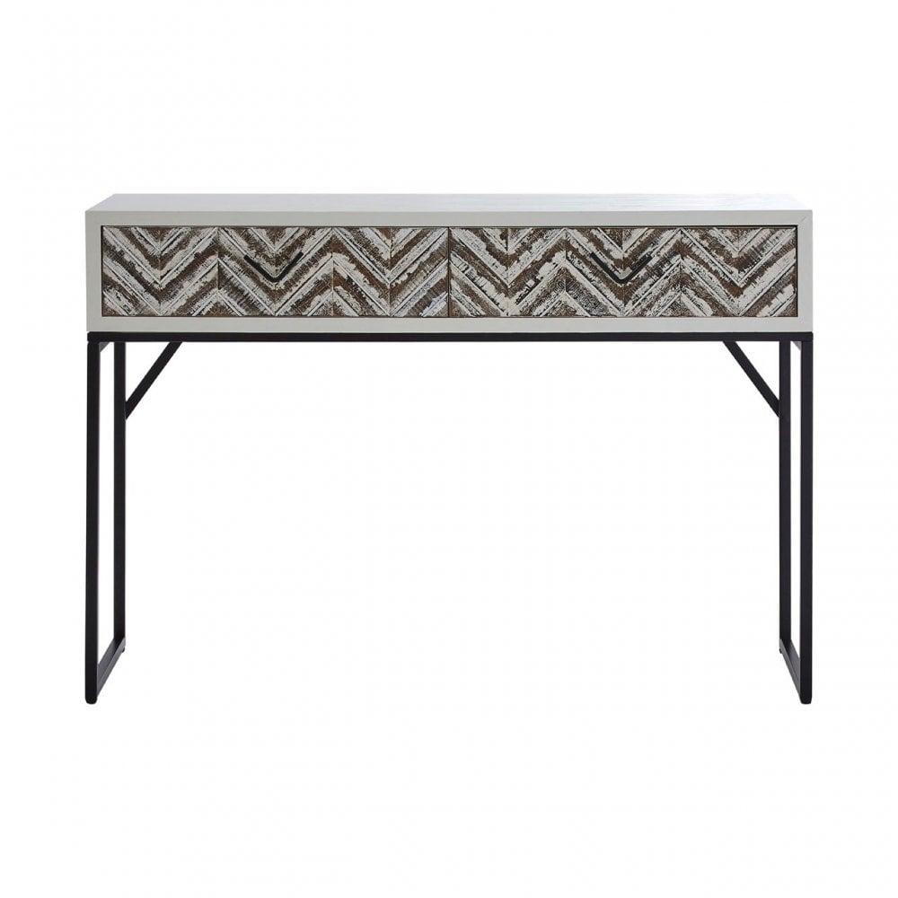 Clanbay Lombok Console Table, Fir Wood, Grey – ideas4lighting