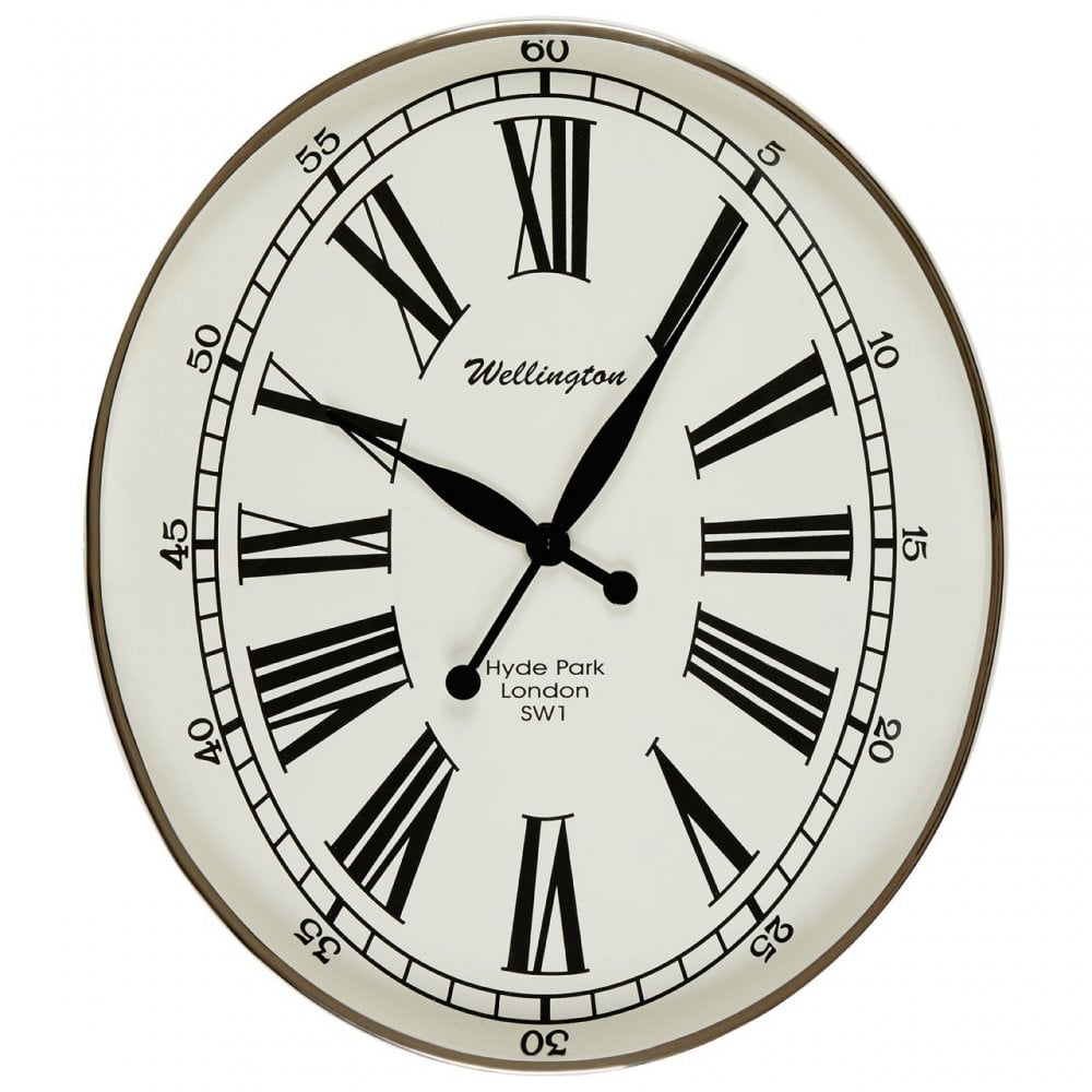 Clanbay Townhouse Wall Clock, Glass, Stainless Steel, White ...