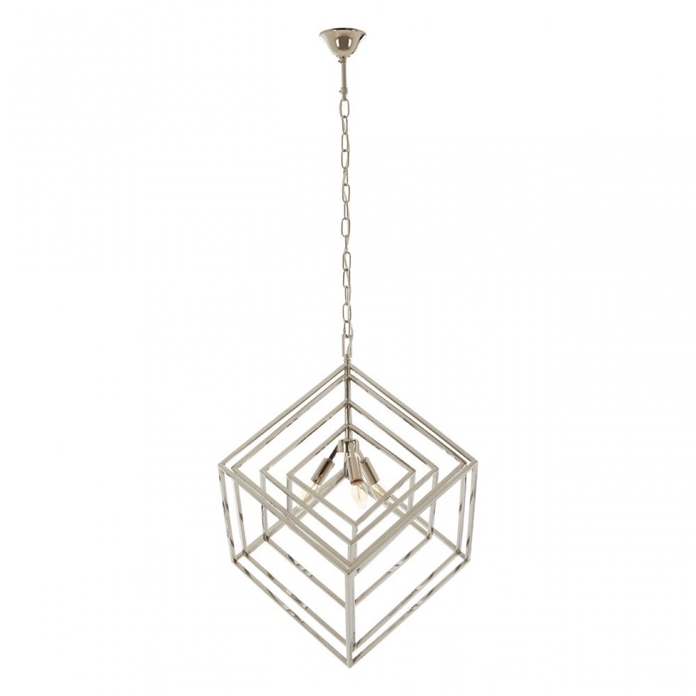 Clanbay Kamara Multi Box Design Chandelier, Stainless Steel, Silver ...
