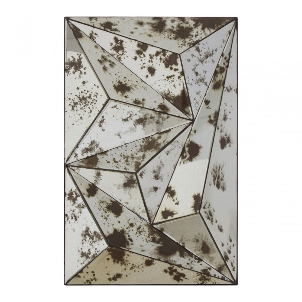 Clanbay Rizzar 3D Triangular / Speckled Wall Mirror, Glass, Plywood ...