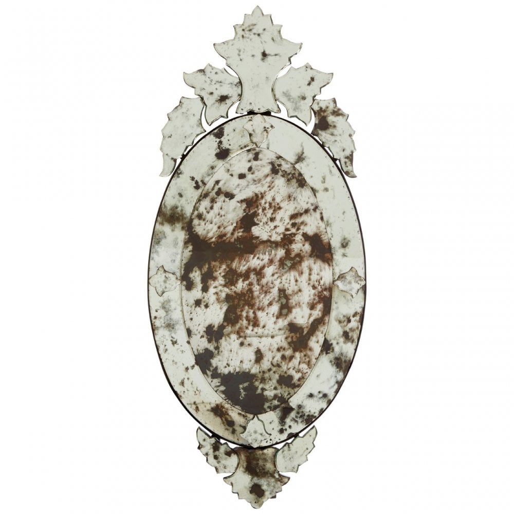 Clanbay Rizzar Wall Mirror with Decorative Crown, Glass, Plywood ...