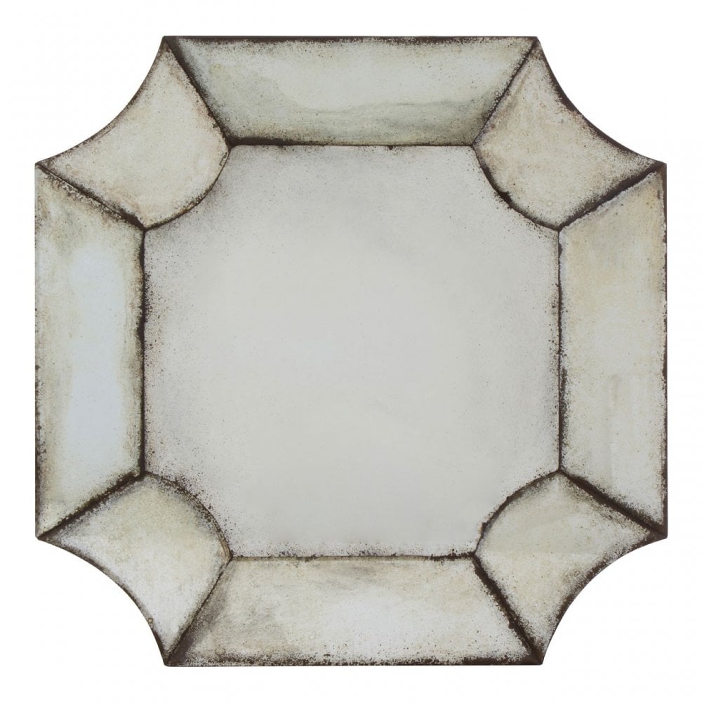 Clanbay Rizzar Wall Mirror with Curved Corners, Glass, Plywood, Black ...