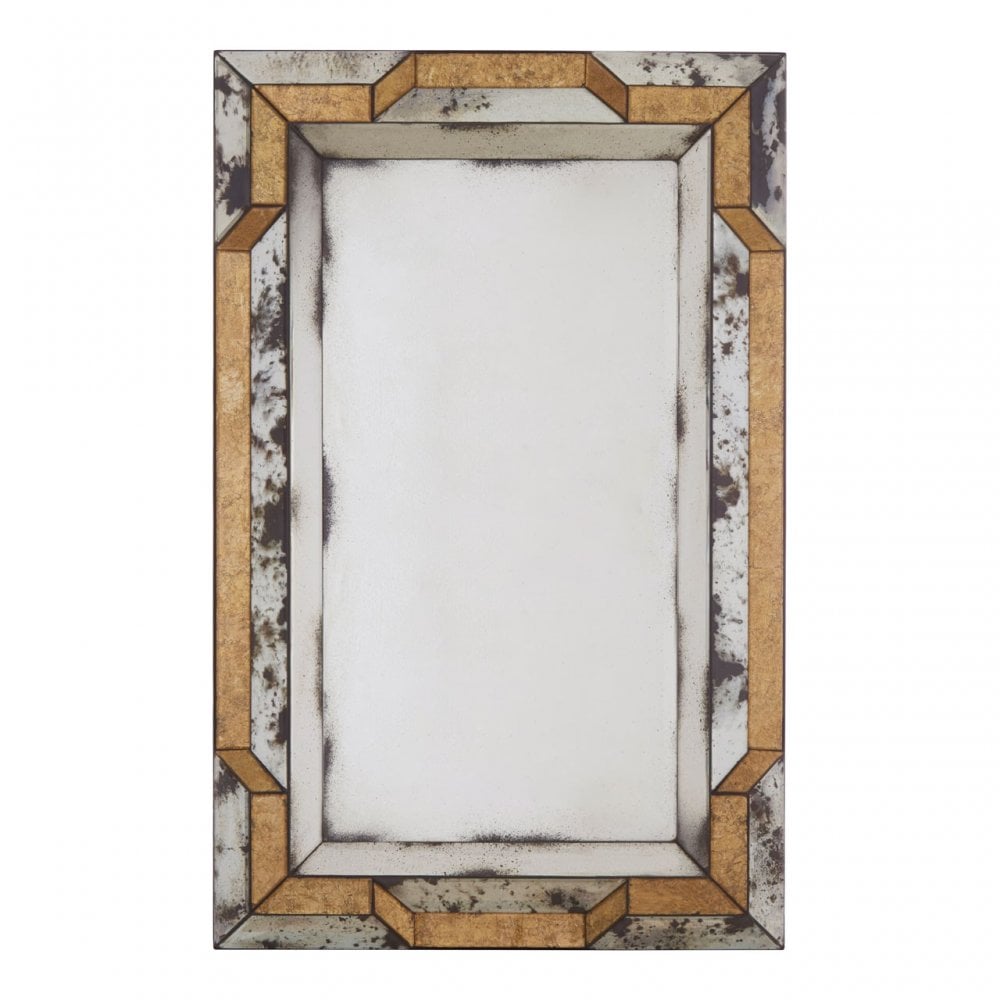 Clanbay Rizzar 3D Black / Gold Finish Wall Mirror, Glass, Plywood, Gold ...