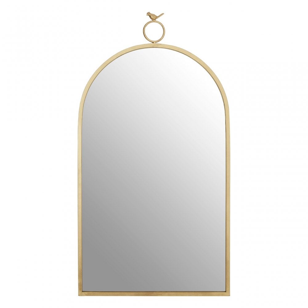Clanbay Farran Bird Top Wall Mirror, Glass, Iron, Champagne ...