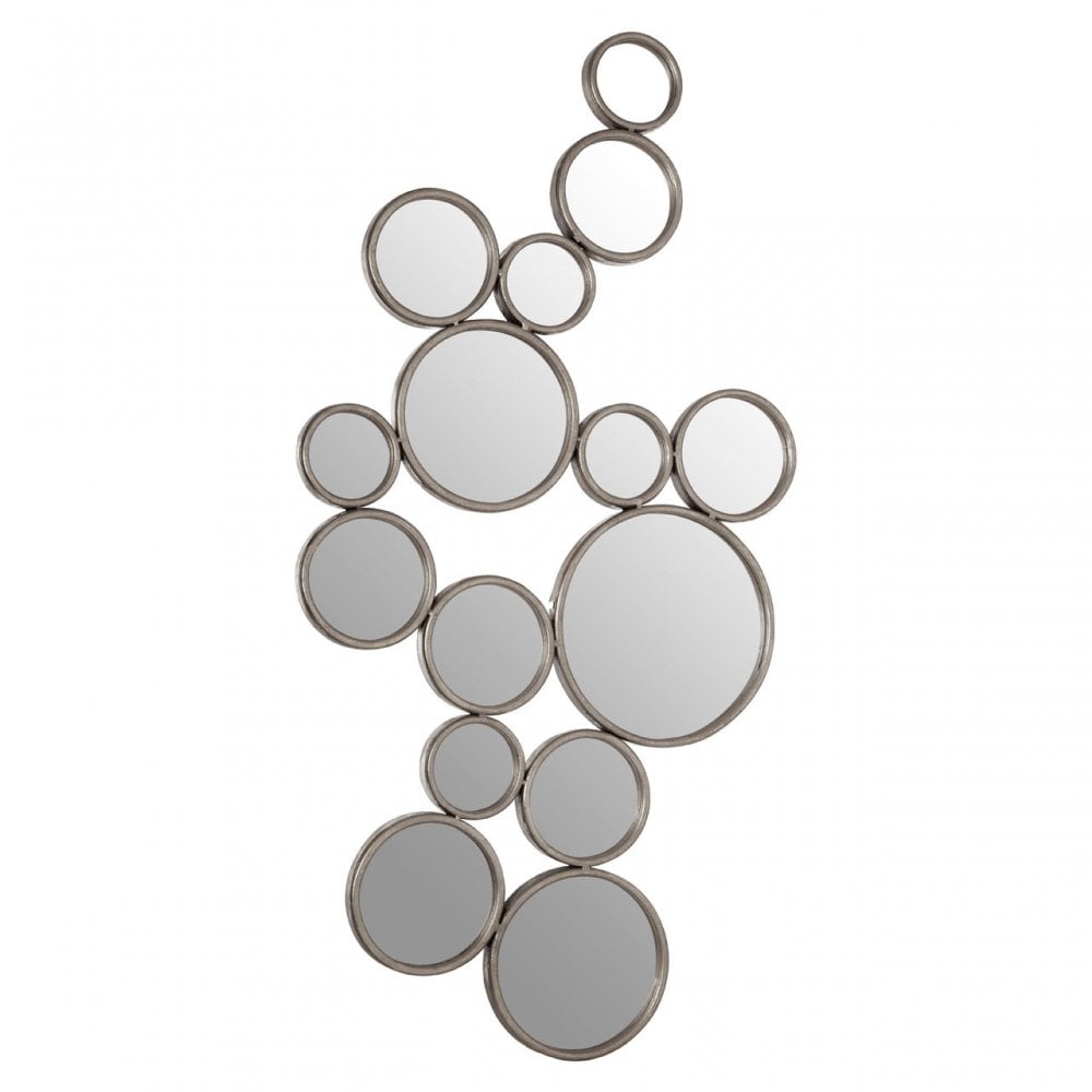 Clanbay Zodiac Large Silver Multi Circle Wall Mirror, Mirrored Glass ...