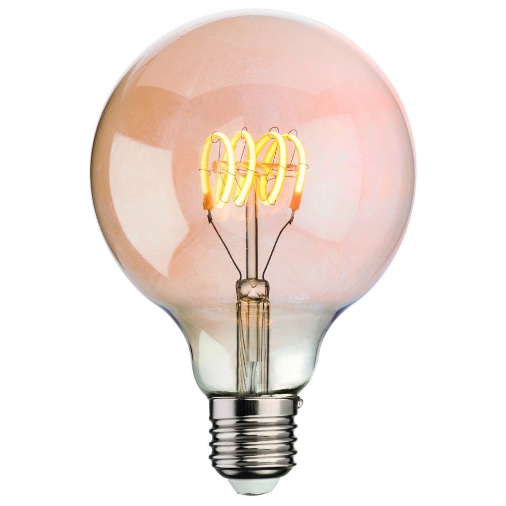 ideas4lighting Nik LED Vintage Lamp, Amber Glass by Firstlight