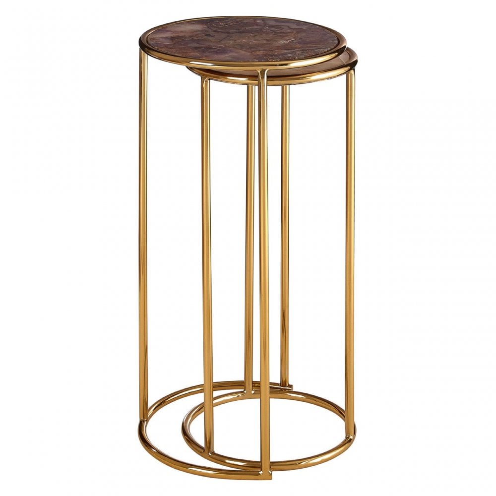Clanbay Vita Set of 2 Nesting Side Tables Gold – ideas4lighting
