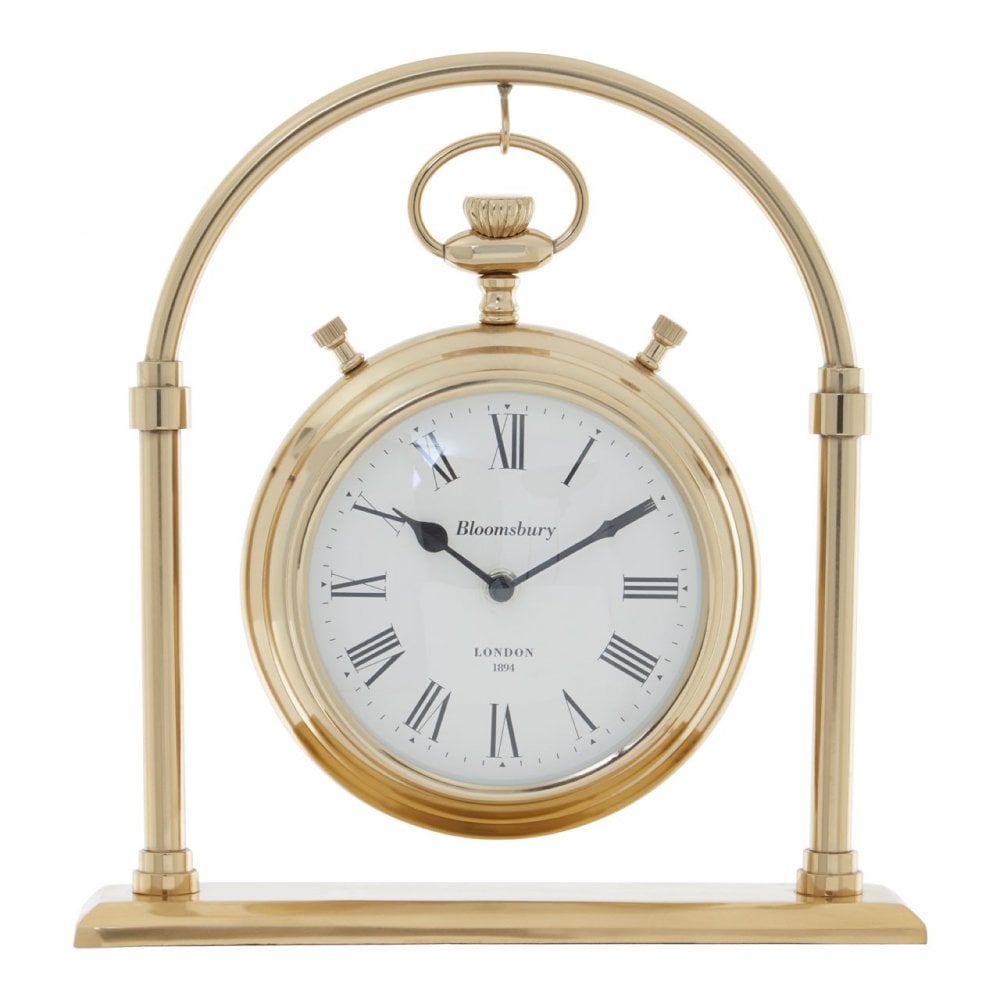 Clanbay Townhouse Small Round Mantel Clock Gold – ideas4lighting