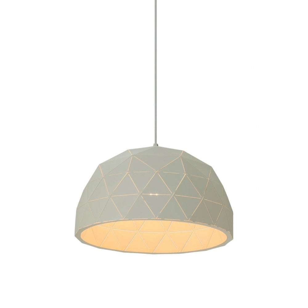 Clanbay Mateo Small White Dome Pendant Light White – ideas4lighting