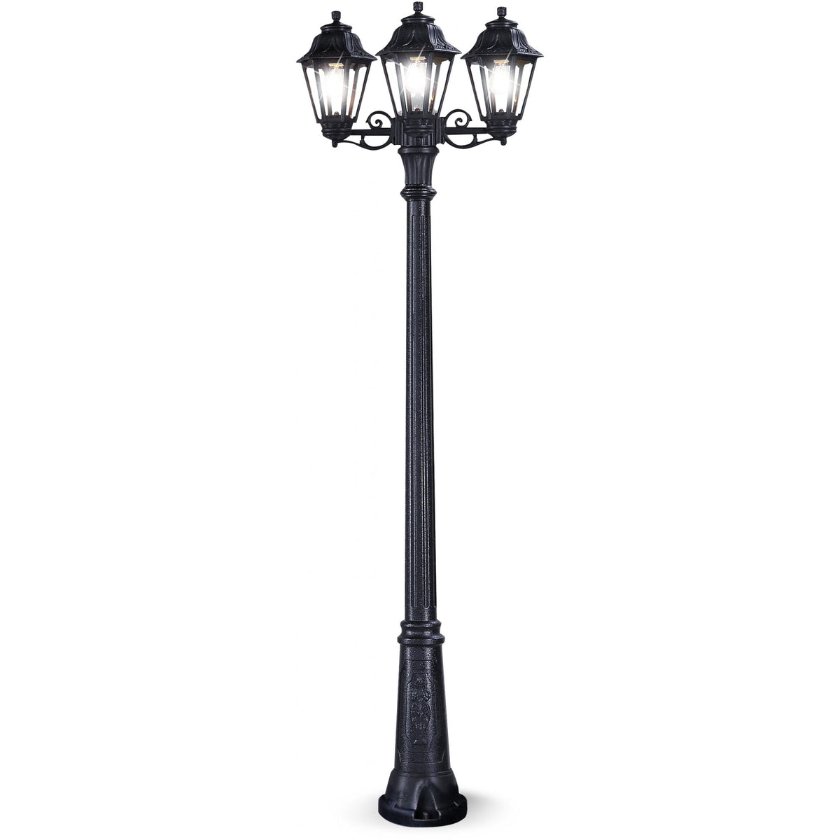 ideas4lighting Anna Gigi-Bisso E27 Triple Head Post Bk by Fumagalli