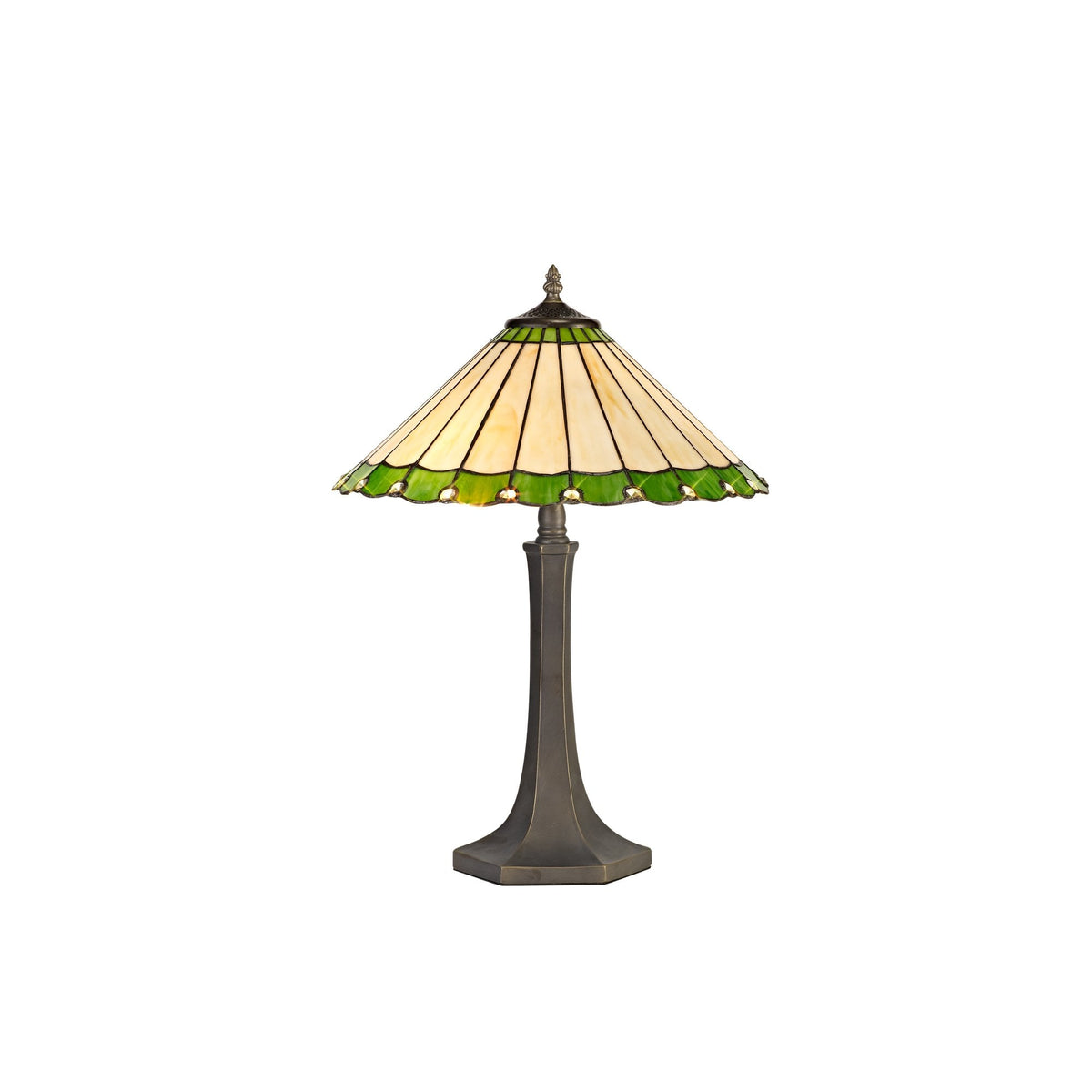 ideas4lighting 2 Light Octagonal Table Lamp E27 With 40cm Tiffany Shade ...