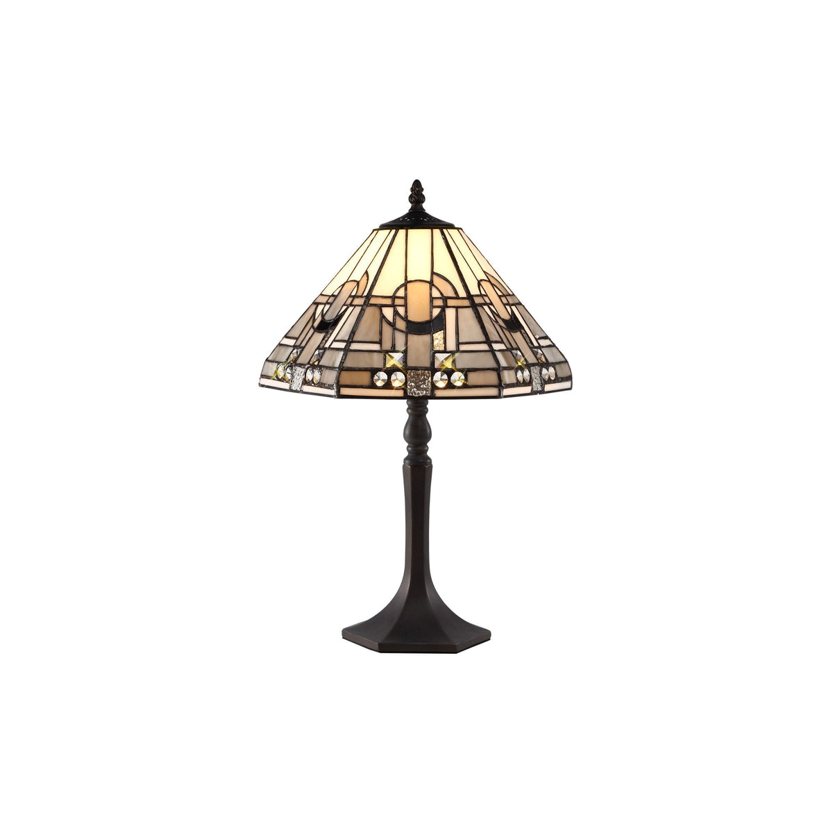 ideas4lighting 1 Light Octagonal Table Lamp E27 With 30cm Tiffany Shade ...