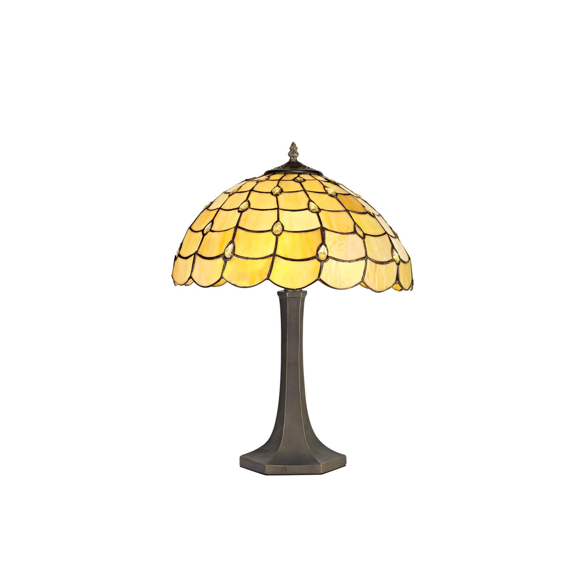 ideas4lighting 2 Light Octagonal Table Lamp E27 With 40cm Tiffany Shade ...
