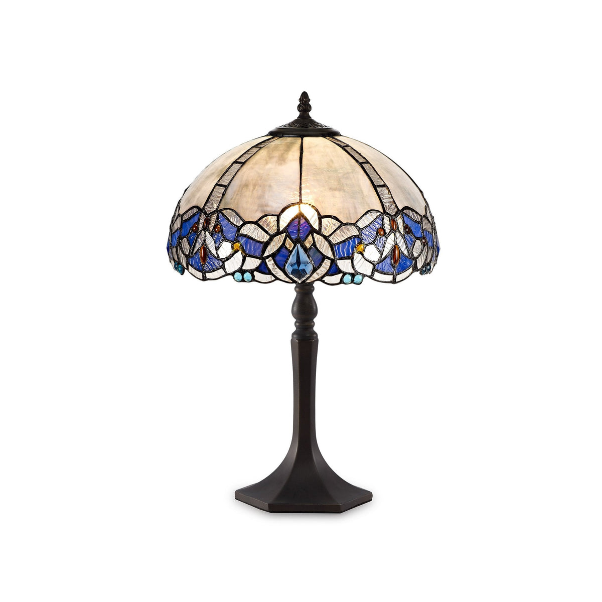 ideas4lighting 1 Light Octagonal Table Lamp E27 With 30cm Tiffany Shade ...