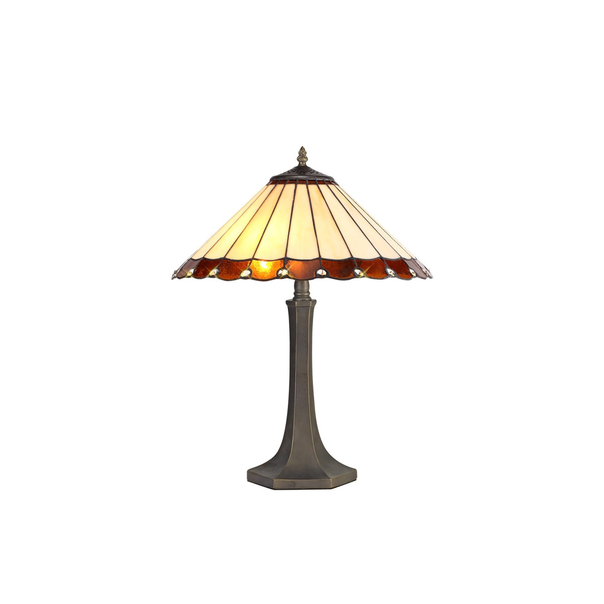 ideas4lighting 2 Light Octagonal Table Lamp E27 With 40cm Tiffany Shade ...