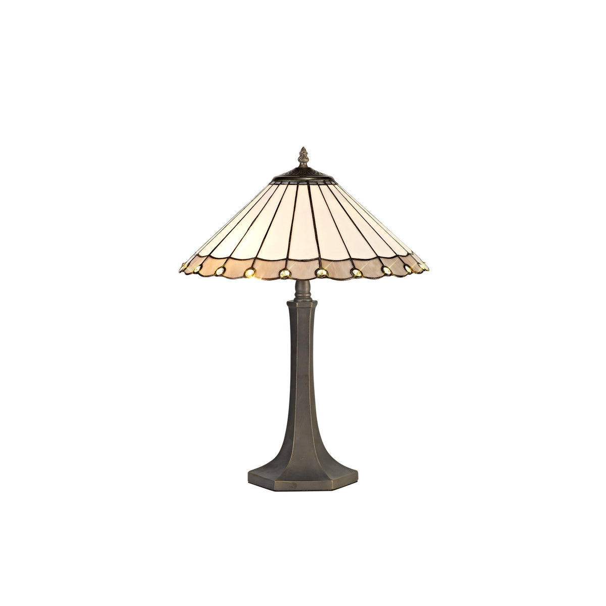 ideas4lighting 2 Light Octagonal Table Lamp E27 With 40cm Tiffany Shade ...