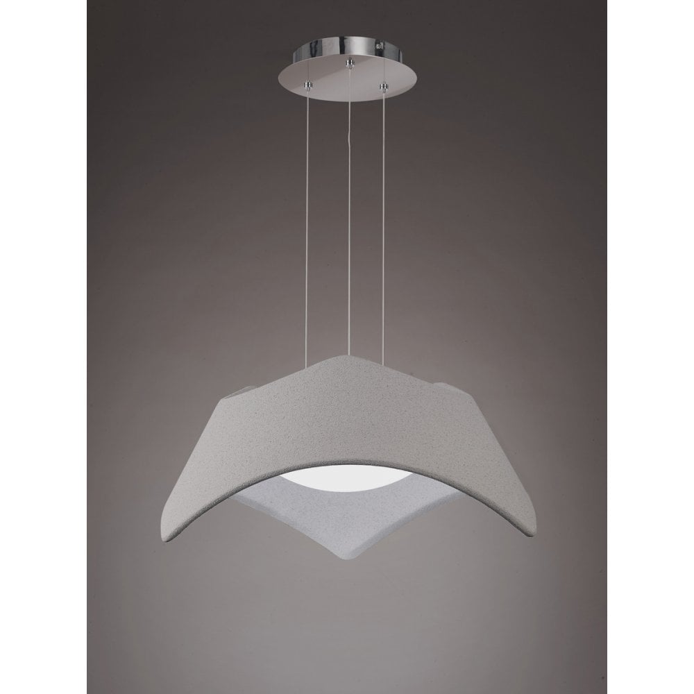 ideas4lighting Maui Pendant 3 Light E27, Cement Effect/Polished Chrome ...