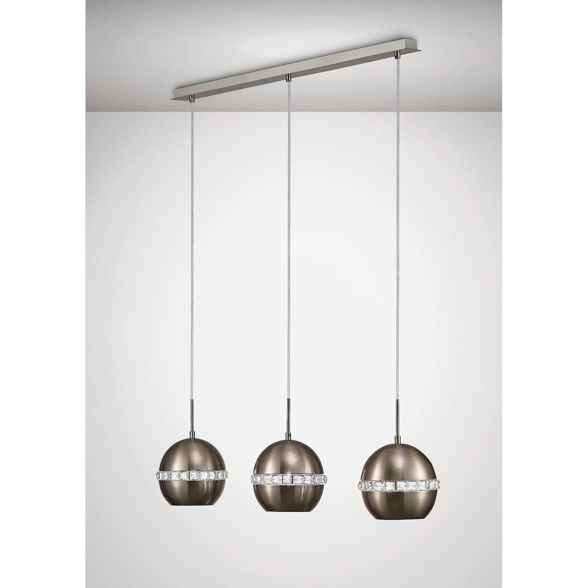 ideas4lighting Andrea Pendant 3 Light E27 Linear Polished Chrome ...