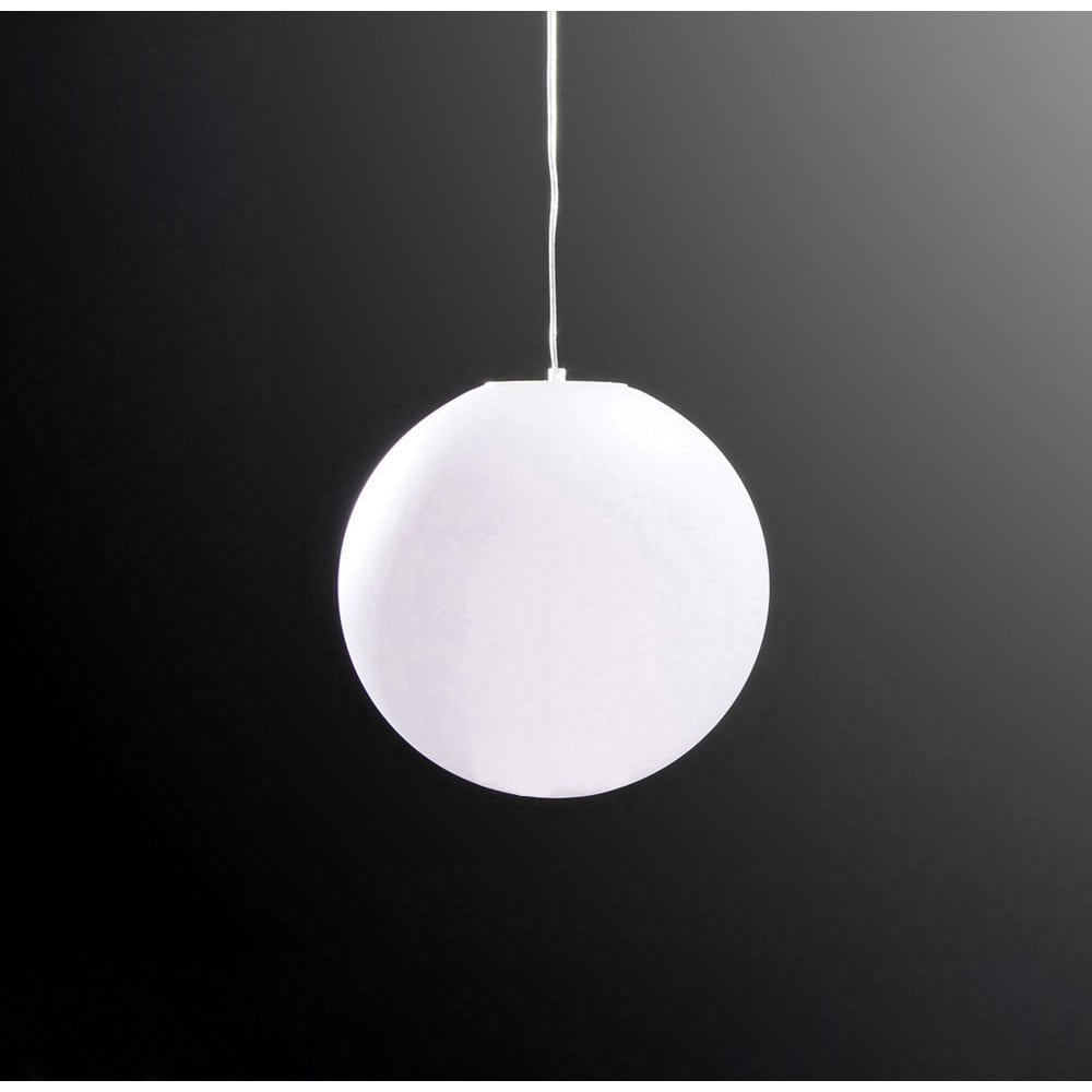 ideas4lighting Huevo 40cm Opal White Globe Ball Pendant, IP44 by Mantra