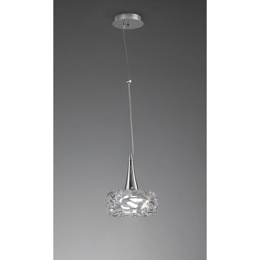 ideas4lighting O2 Pendant 1 Light E27 Large, Polished Chrome by Mantra