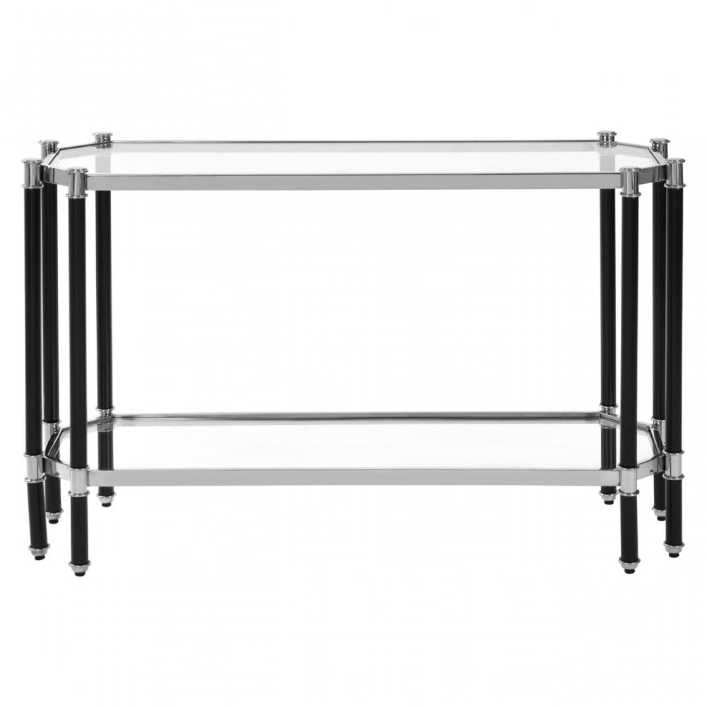 Clanbay Allessi Silver Chrome Console Table, Clear – ideas4lighting