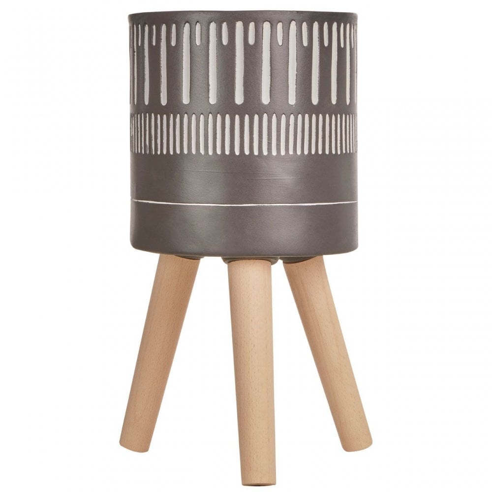 Clanbay Darnell Small Black And White Finish Planter – ideas4lighting