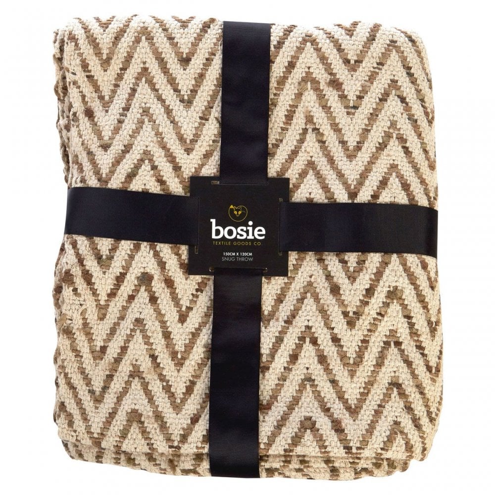 Clanbay Bosie Beige Woven Chevron Throw – ideas4lighting