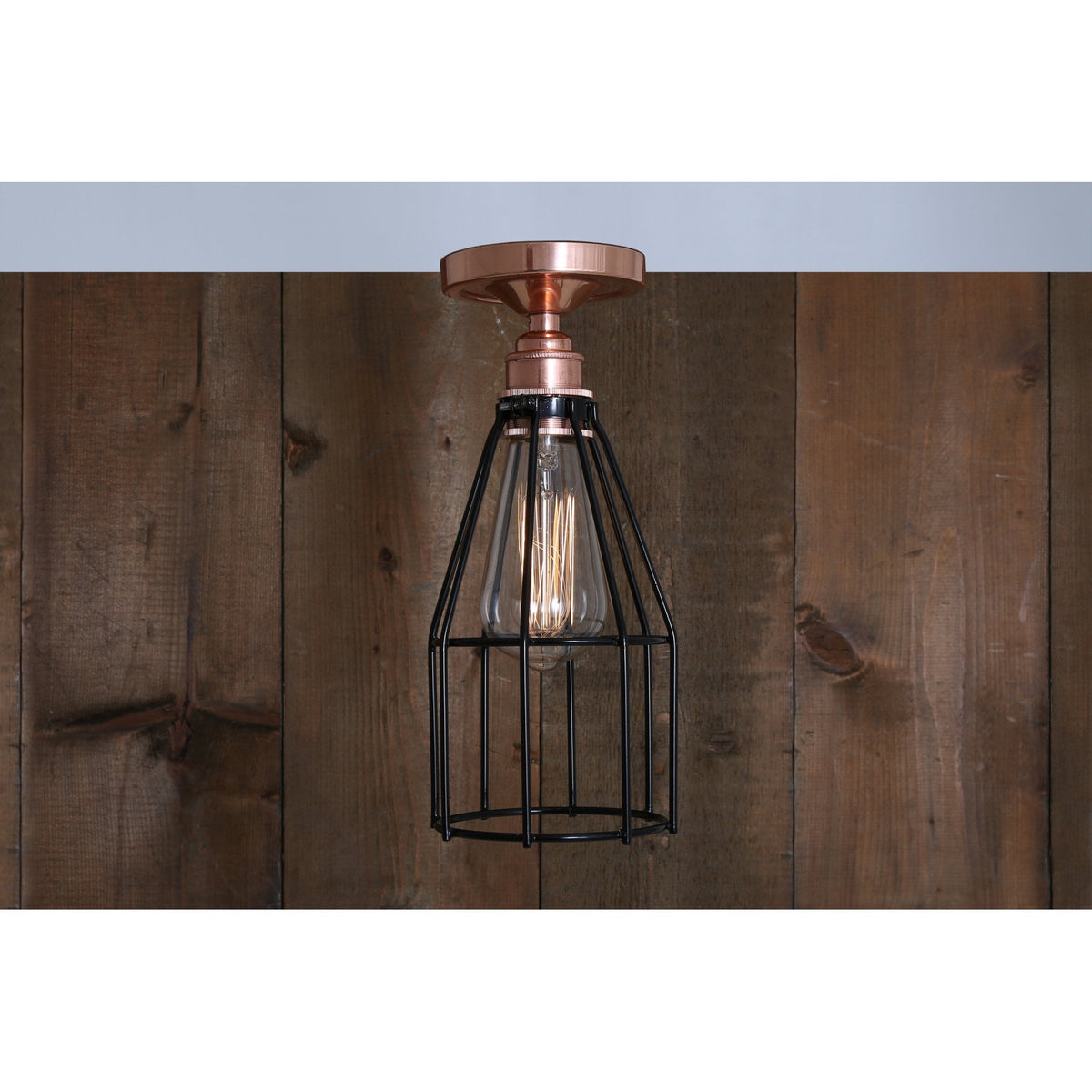 ideas4lighting Lima Flush Cage Light Copper, Copper by Mullan