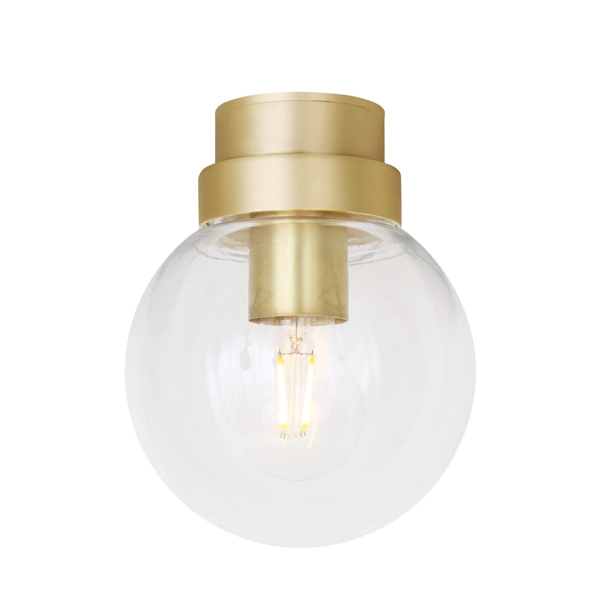 ideas4lighting Jordan Ceiling Light, Antique Brass, Clear Glass by Mullan