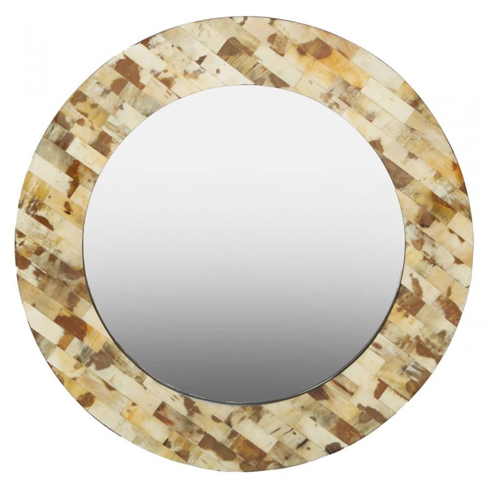 Clanbay Obra Round Cream Shell Wall Mirror – ideas4lighting