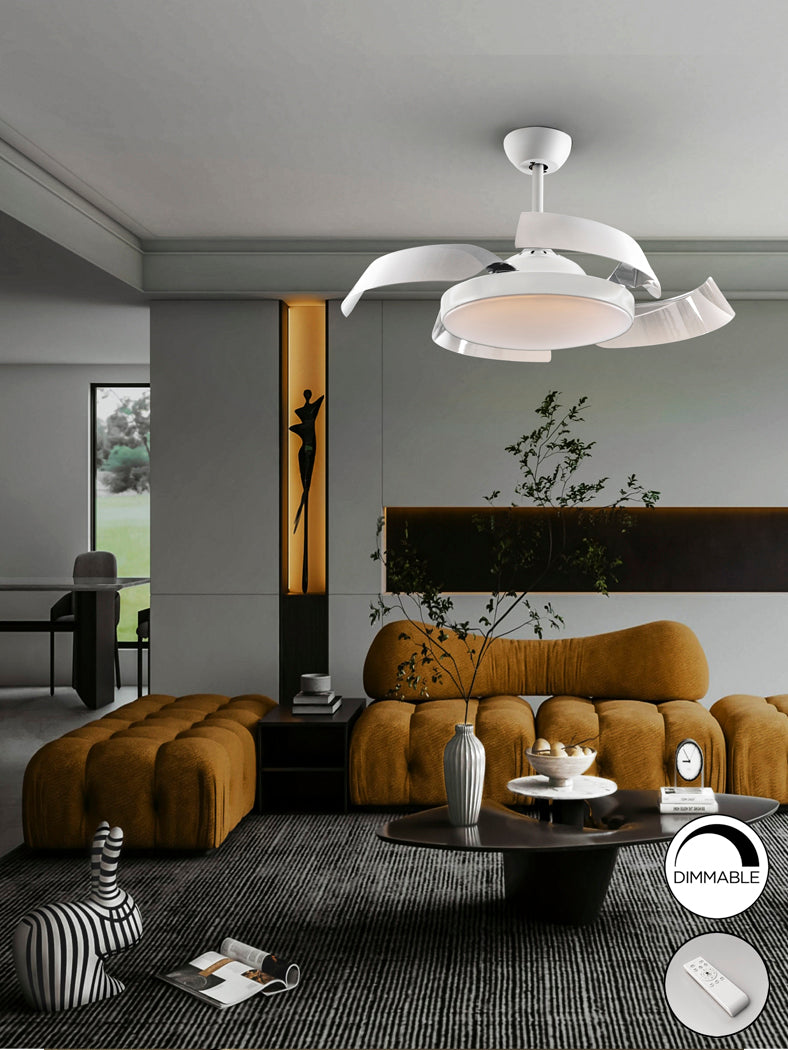 Enzo White Dimmable Ceiling Fan – ideas4lighting