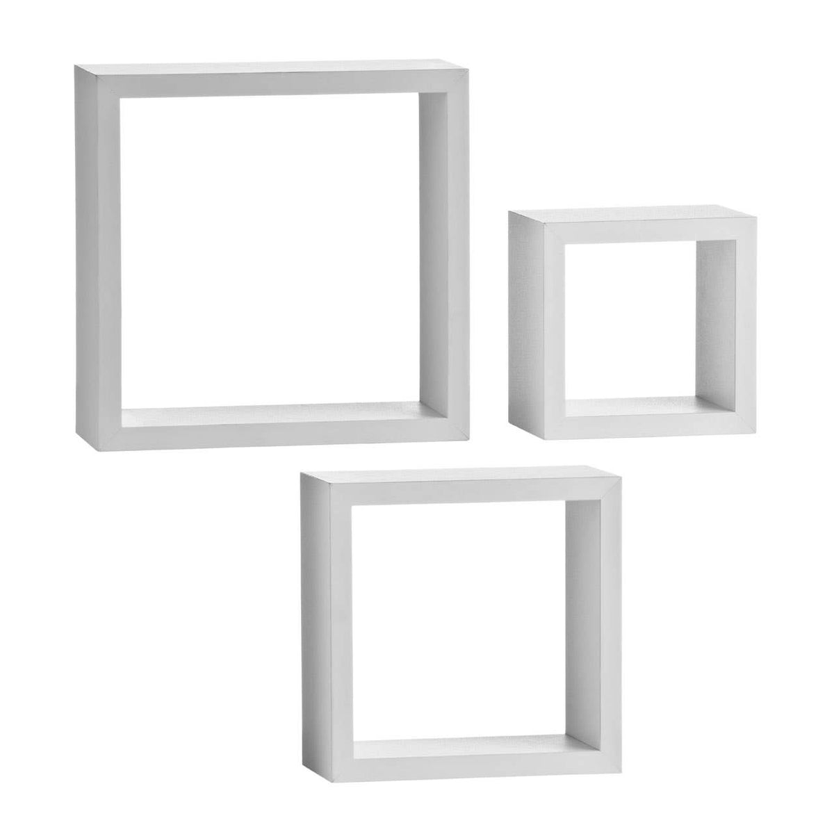 Clanbay White Mdf And Pvc Coating Wall Cubes - Set Of 3 – ideas4lighting
