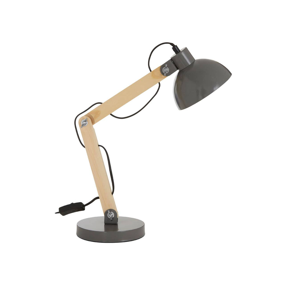 Clanbay Blake Grey Wood / Metal Table Lamp – ideas4lighting