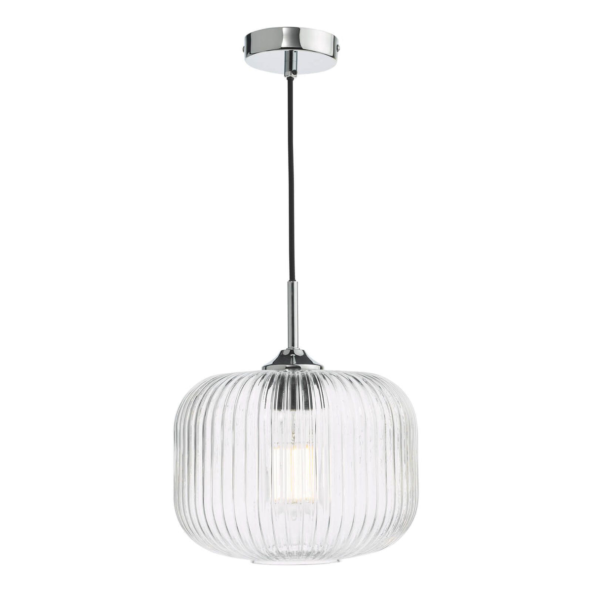 Demarius Pendant Polished Chrome and Clear Glass – ideas4lighting