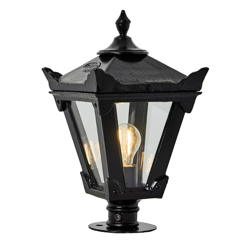 Hartes Victorian traditional cast iron pier light for narrow pier caps ...
