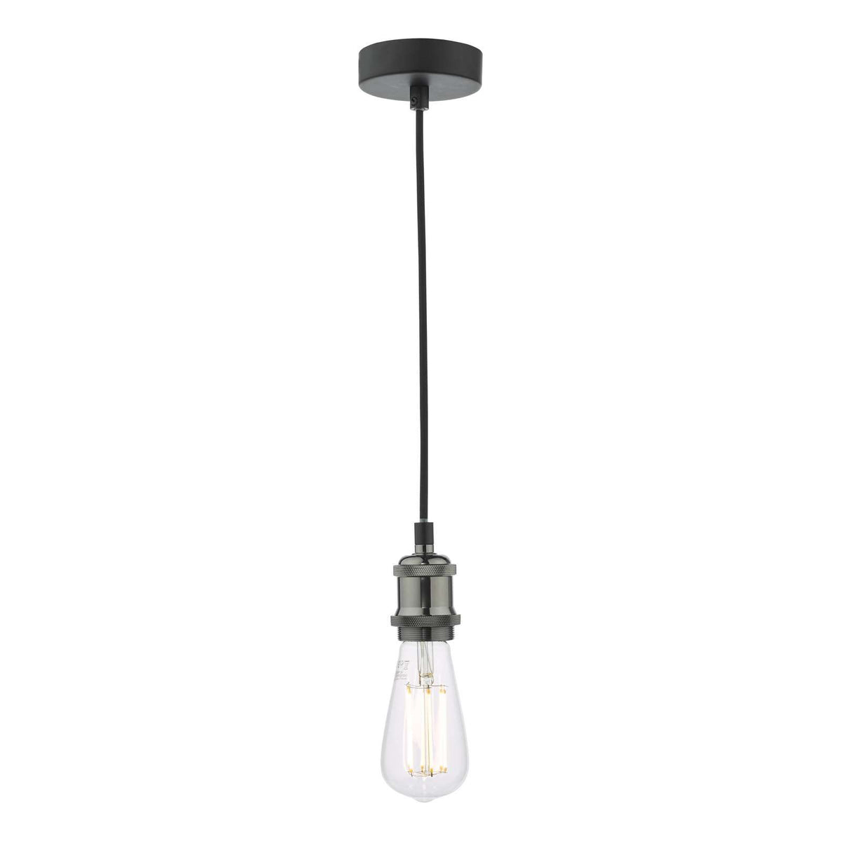 Waco 1 Light E27 Suspension Black Chrome Matt Black – ideas4lighting